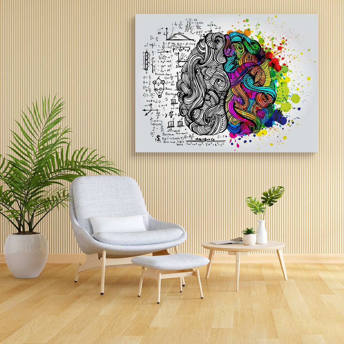 Doodles About Brain Canvas Painting Synthetic Frame – ArtzFolio.com