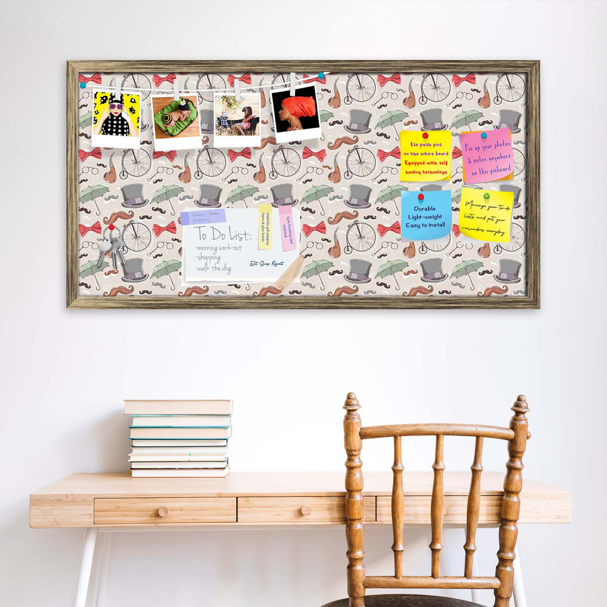 Vintage Retro Objects Bulletin Board Notice Pin Board Soft Board ...