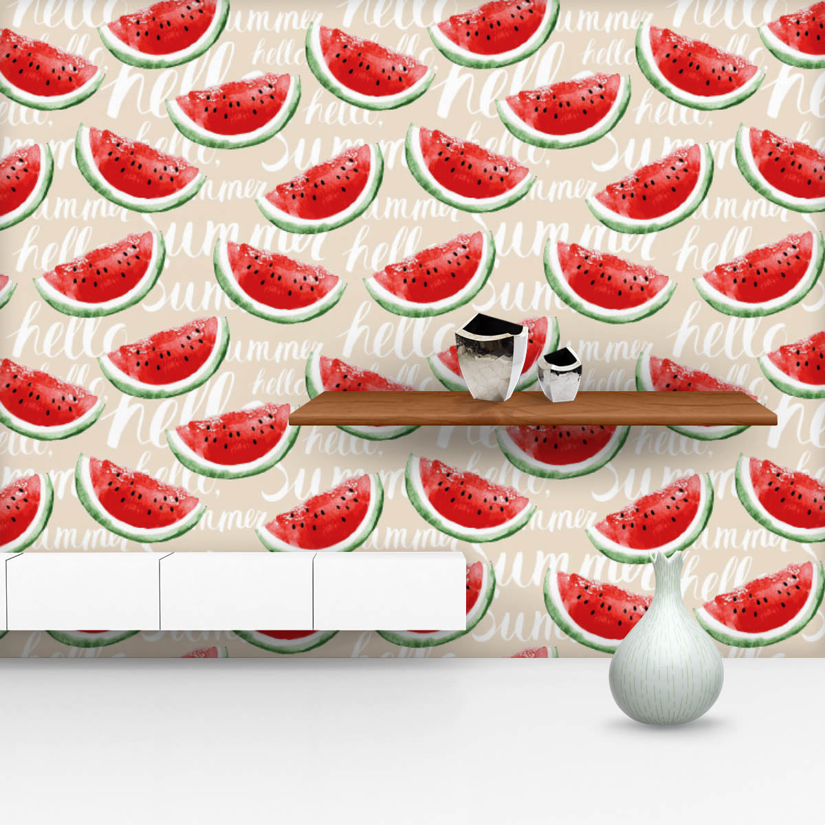 Watercolor Watermelons Wallpaper Roll – ArtzFolio.com