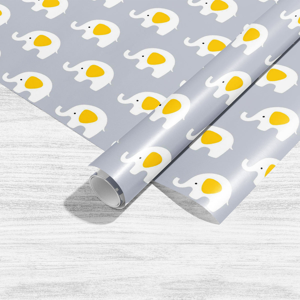 Gray Yellow Elephants Art & Craft Gift Wrapping Paper – ArtzFolio.com