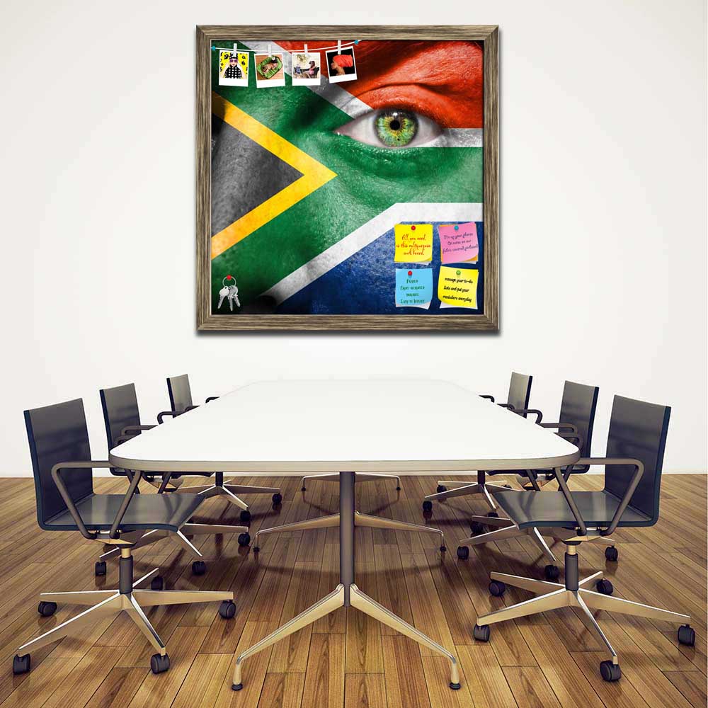 ArtzFolio South African Flag Painted On A Face Printed Bulletin Board ...
