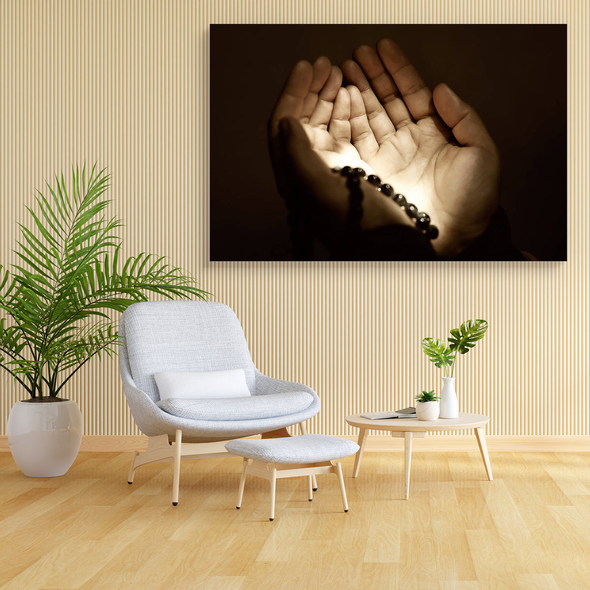 Muslim Praying Hands Canvas Painting Synthetic Frame – ArtzFolio.com