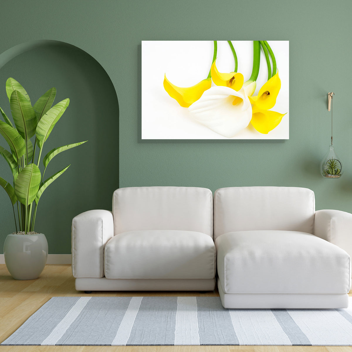 Colors Calla Lily Canvas Painting Synthetic Frame – ArtzFolio.com