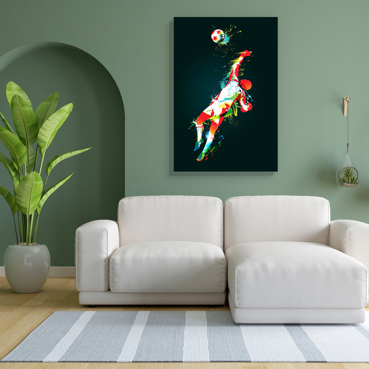 Football Goalkeeper Canvas Painting Synthetic Frame – ArtzFolio.com