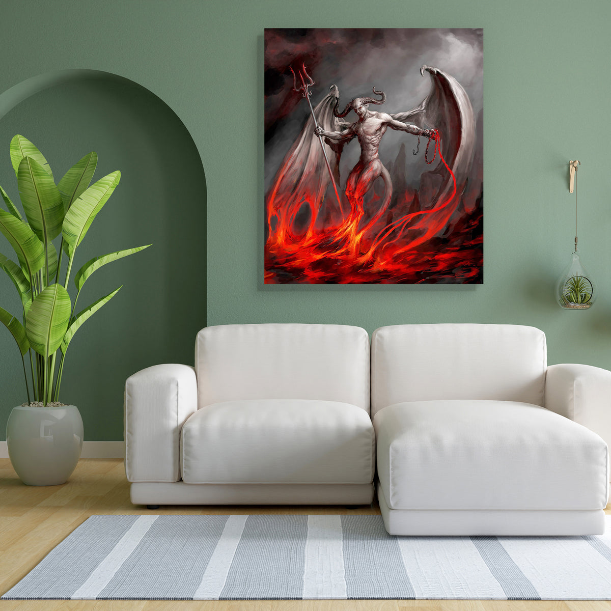 Devil Artwork Canvas Painting Synthetic Frame – ArtzFolio.com