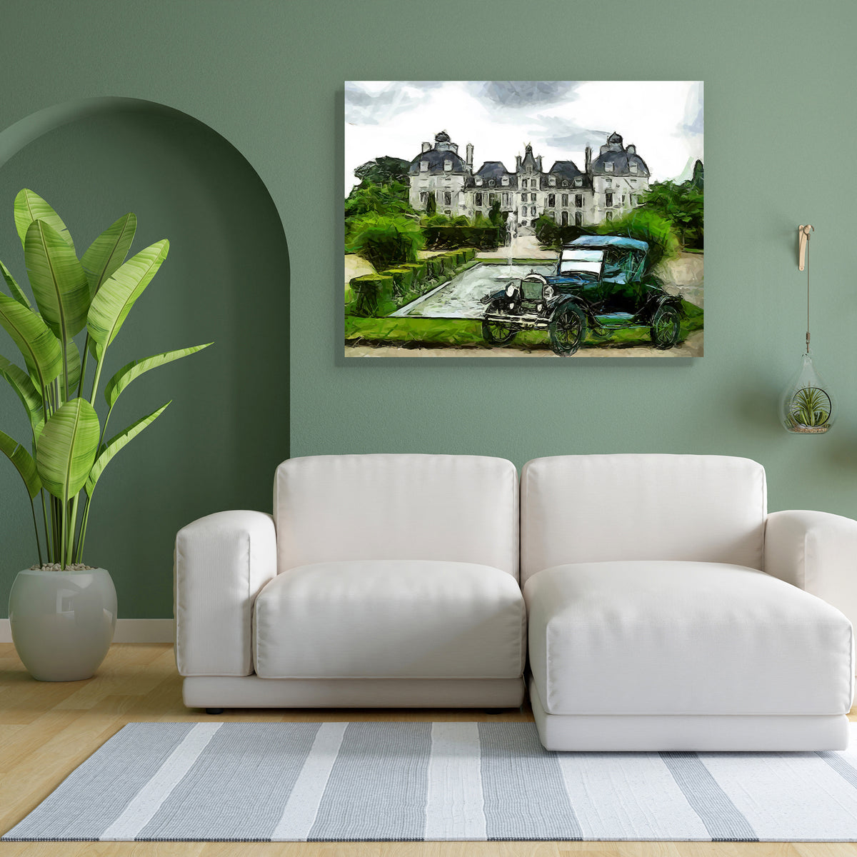 Vintage Passenger Vehicle Canvas Painting Synthetic Frame – ArtzFolio.com