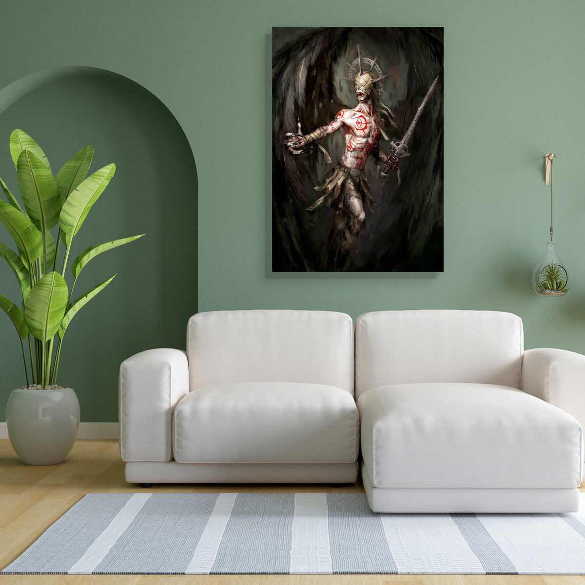 Evil, Blind, Fallen Angel Of Death Canvas Painting Synthetic Frame ...