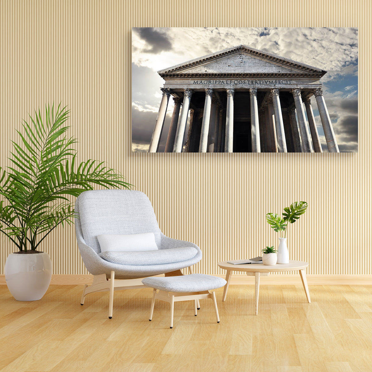 Pantheon Roman Temple Canvas Painting Synthetic Frame – ArtzFolio.com