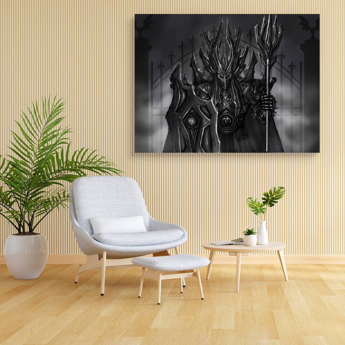 Knight Of Death Canvas Painting Synthetic Frame – ArtzFolio.com