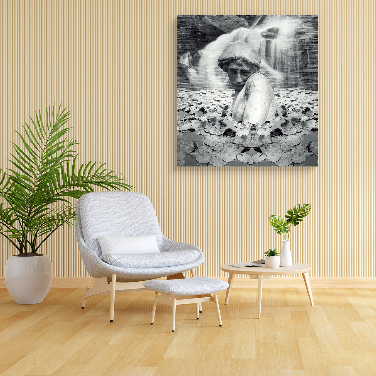 Female Statute Canvas Painting Synthetic Frame – ArtzFolio.com