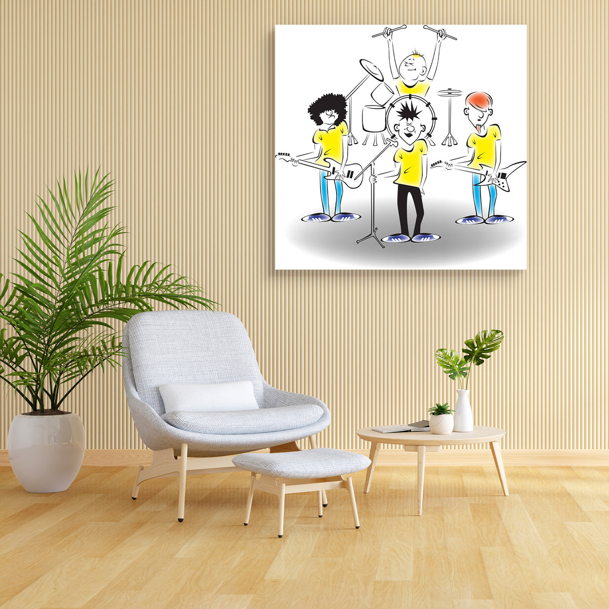 Stage Band Canvas Painting Synthetic Frame – ArtzFolio.com