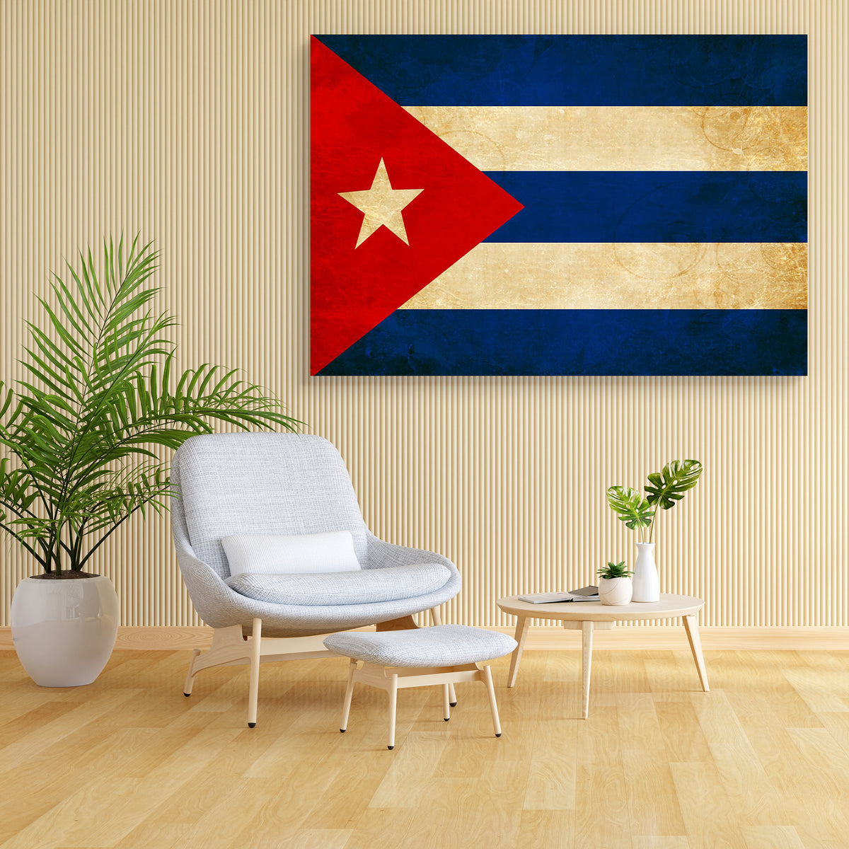 Cuban Flag Canvas Painting Synthetic Frame – ArtzFolio.com