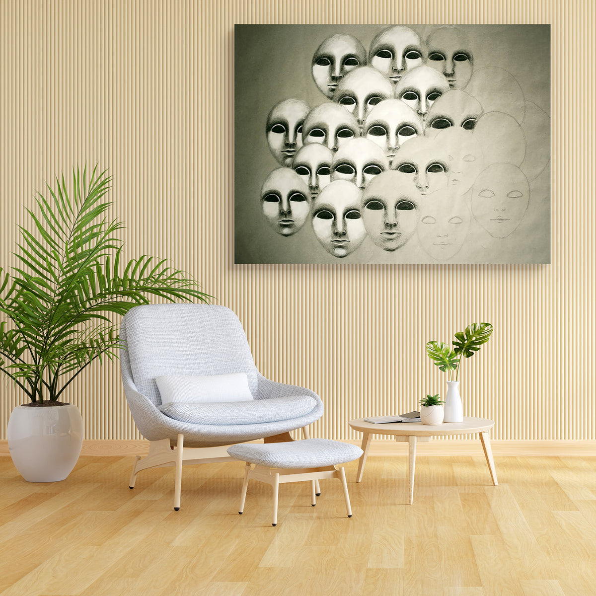 Masks Canvas Painting Synthetic Frame – ArtzFolio.com