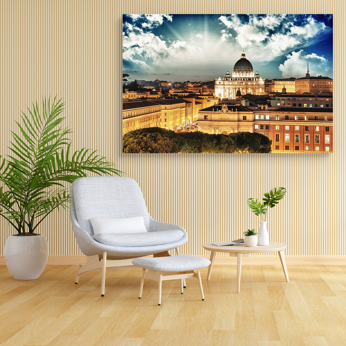 Rome Buildings With Vatican St Peter Dome, Italy Canvas Painting ...