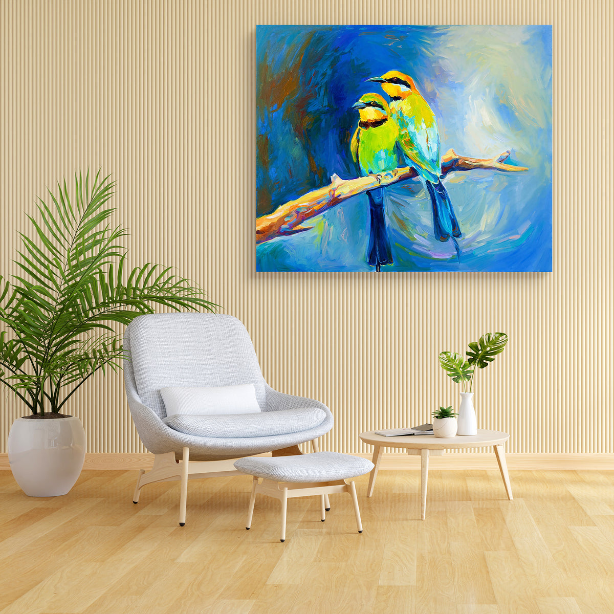 Blue Tailed Bee Eaters D1 Canvas Painting Synthetic Frame – ArtzFolio.com