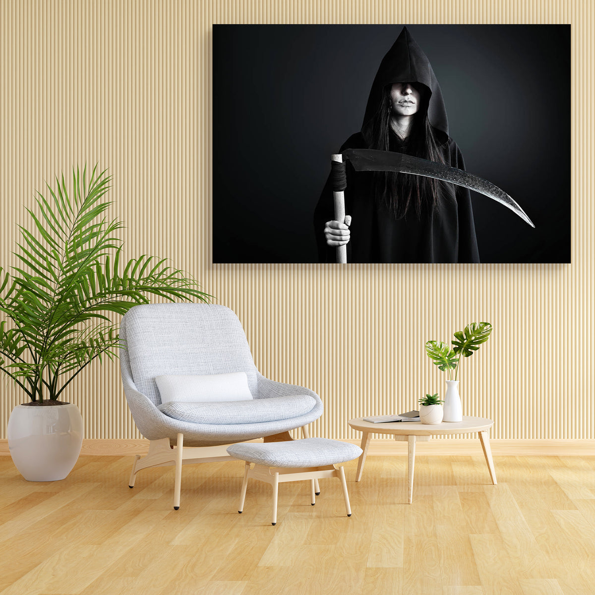 Halloween Horror D5 Canvas Painting Synthetic Frame – ArtzFolio.com