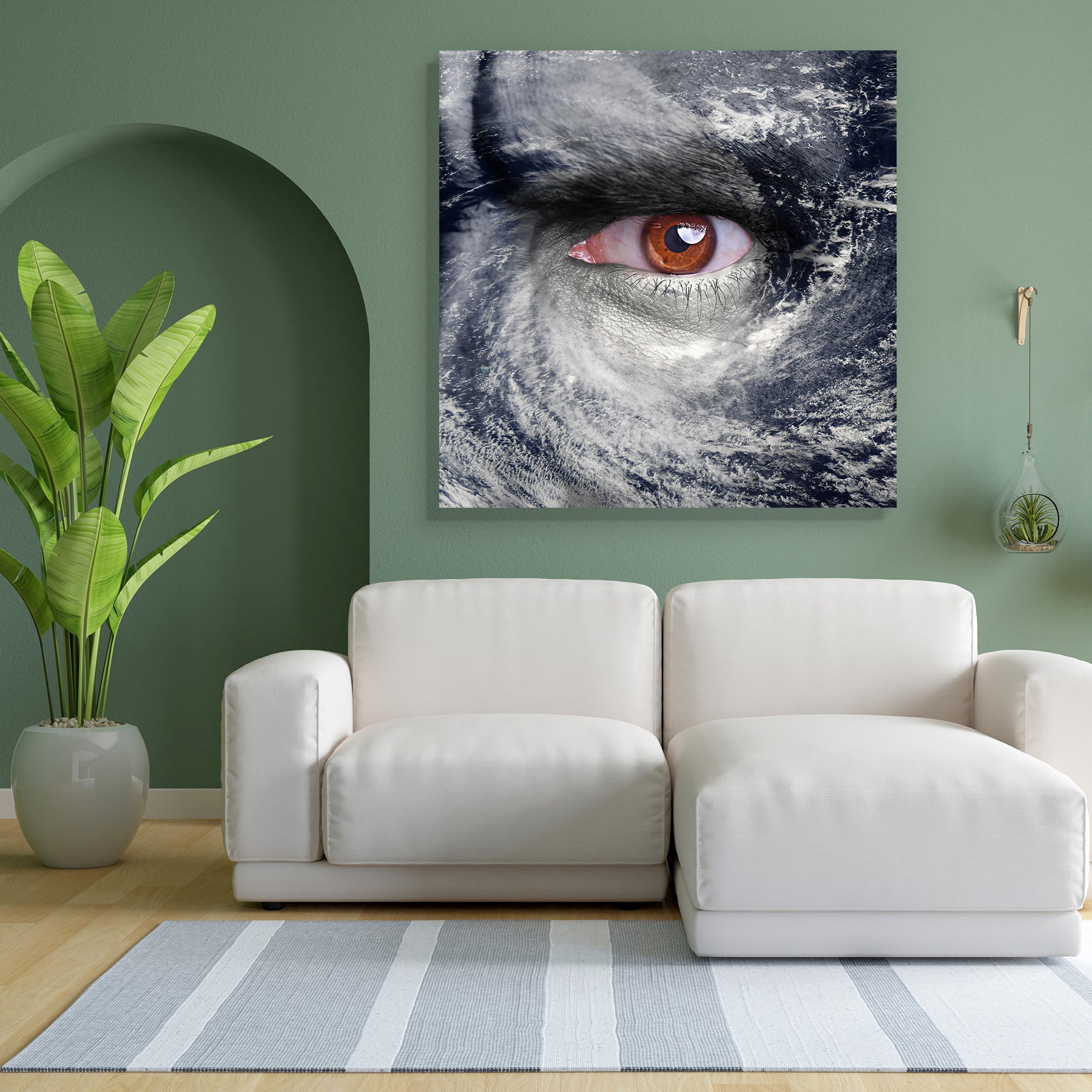 Blue Eye In The Middle Of A Tropical Hurricane D2 Canvas Painting ...