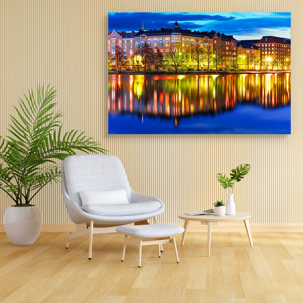 Sea Pier Hakaniemi District, Finland D1 Canvas Painting Synthetic Frame ...