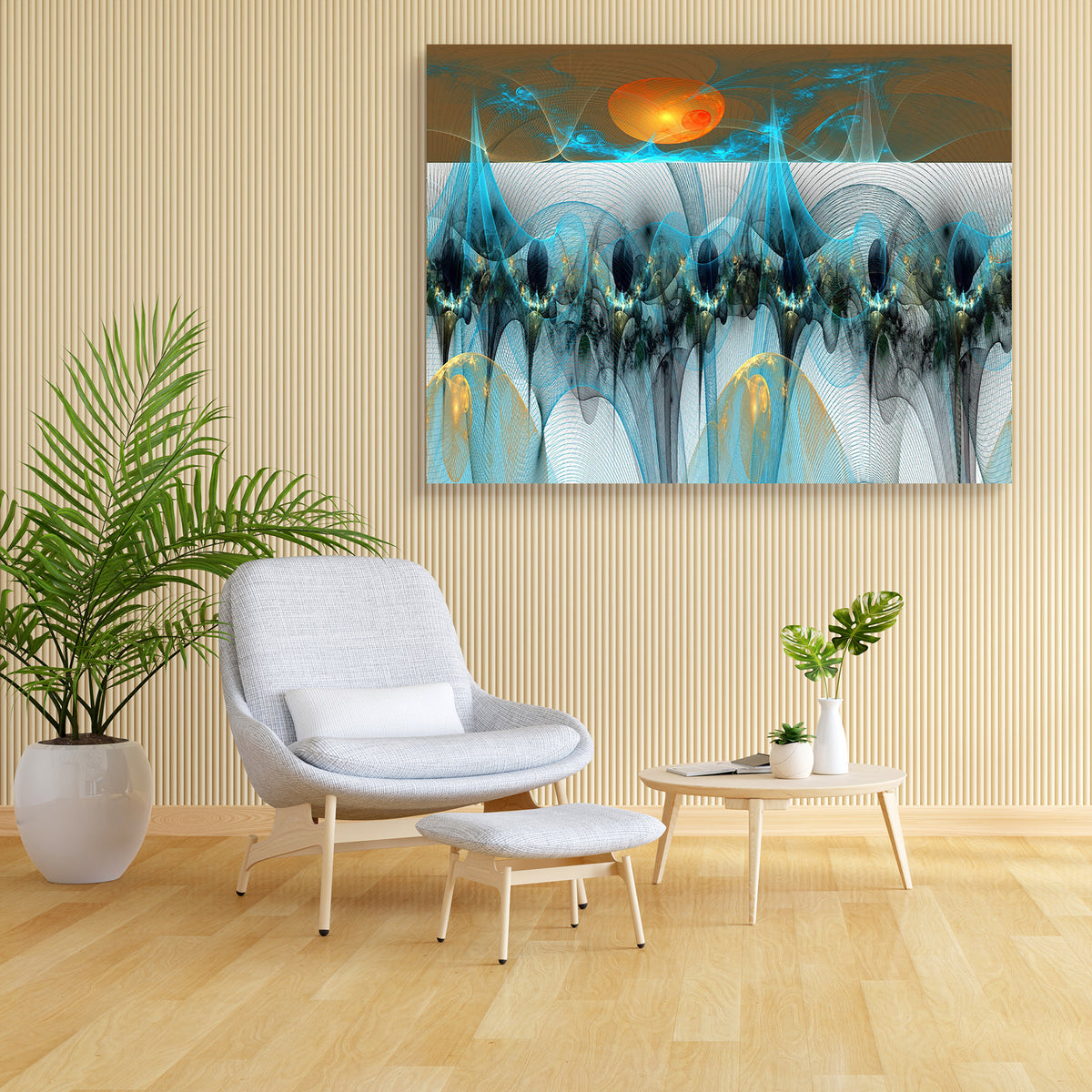 Fantasy Ice Planet D2 Canvas Painting Synthetic Frame – ArtzFolio.com
