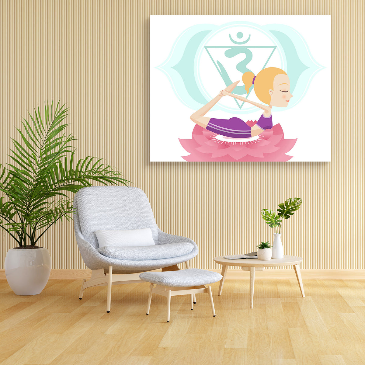 Dhanurasana Asana Yoga Posture Canvas Painting Synthetic Frame ...