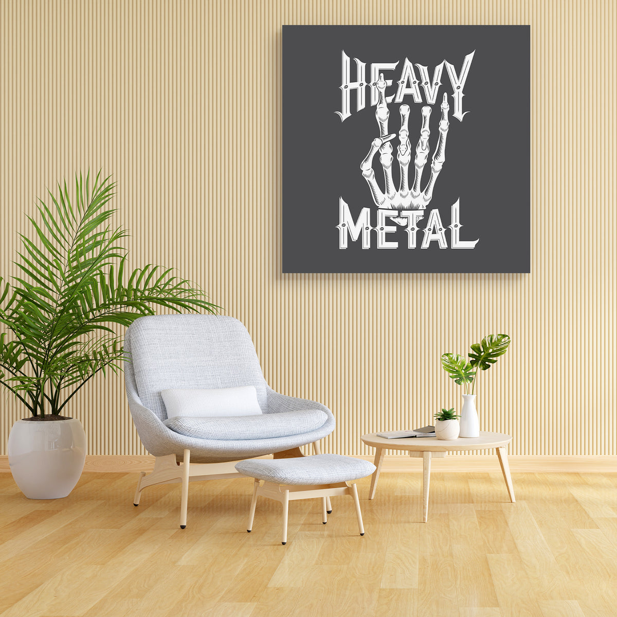 Heavy Metal Typography D2 Canvas Painting Synthetic Frame – ArtzFolio.com