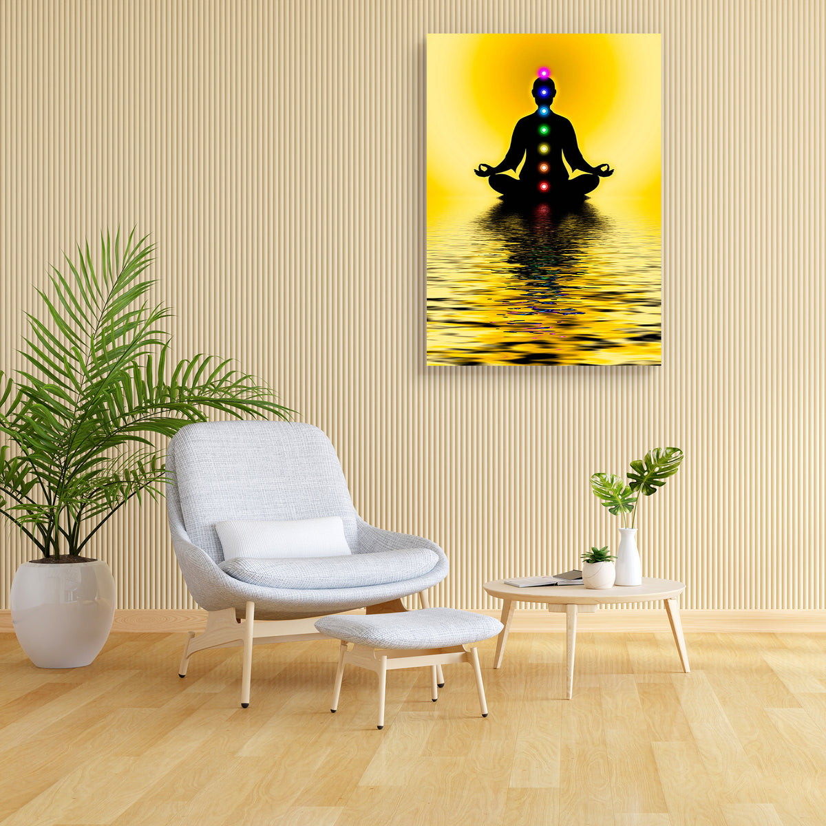 Meditation With Chakras Canvas Painting Synthetic Frame – ArtzFolio.com