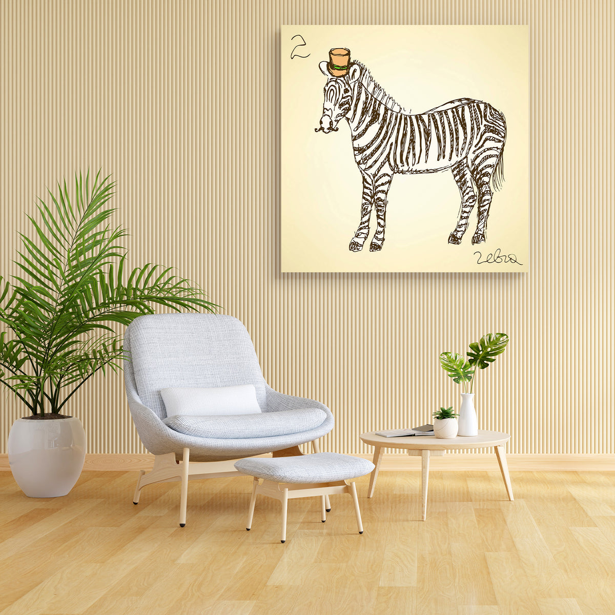 Fancy Zebra Canvas Painting Synthetic Frame – ArtzFolio.com