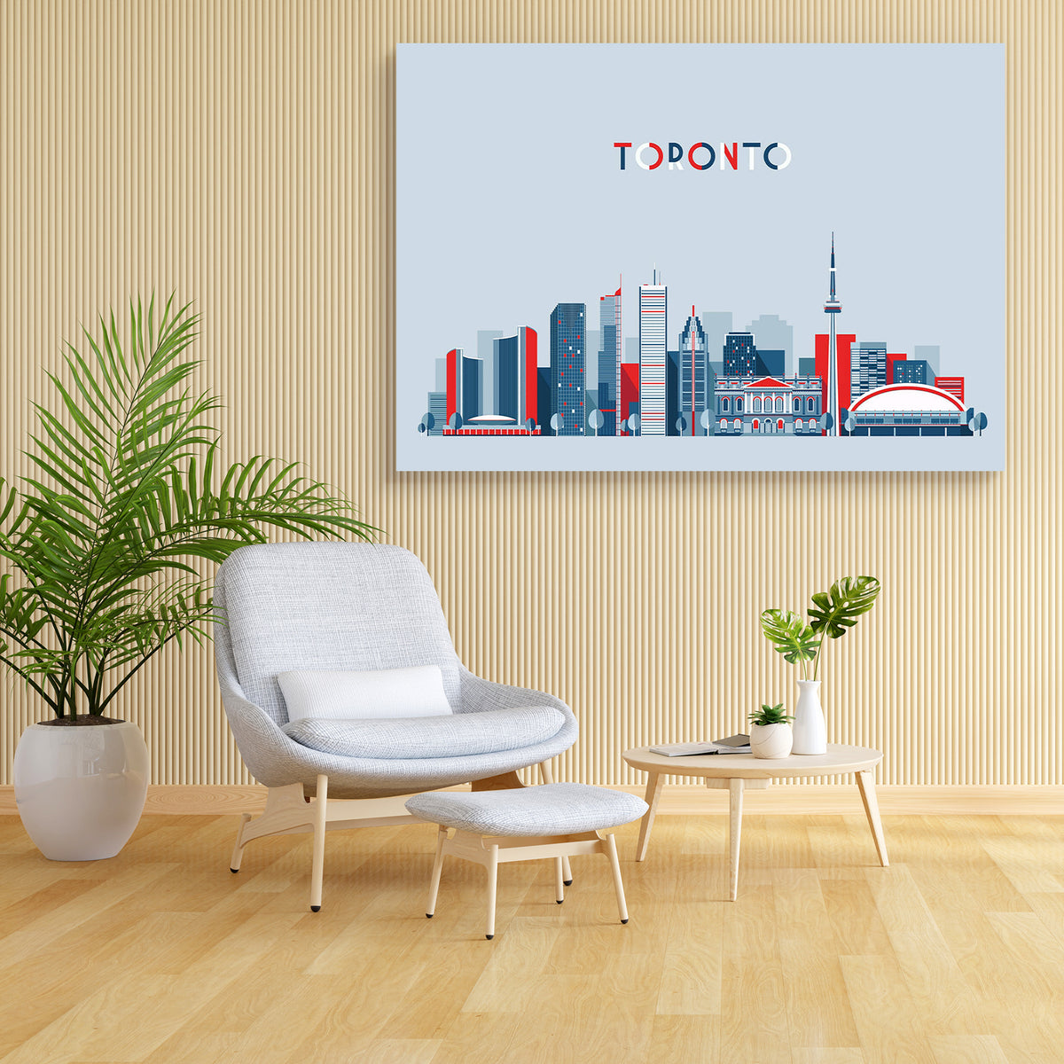 Toronto Canada City Skyline Canvas Painting Synthetic Frame – ArtzFolio.com
