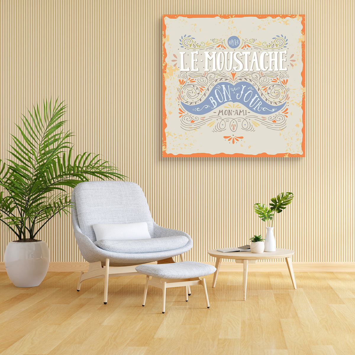 Moustache D1 Canvas Painting Synthetic Frame – ArtzFolio.com