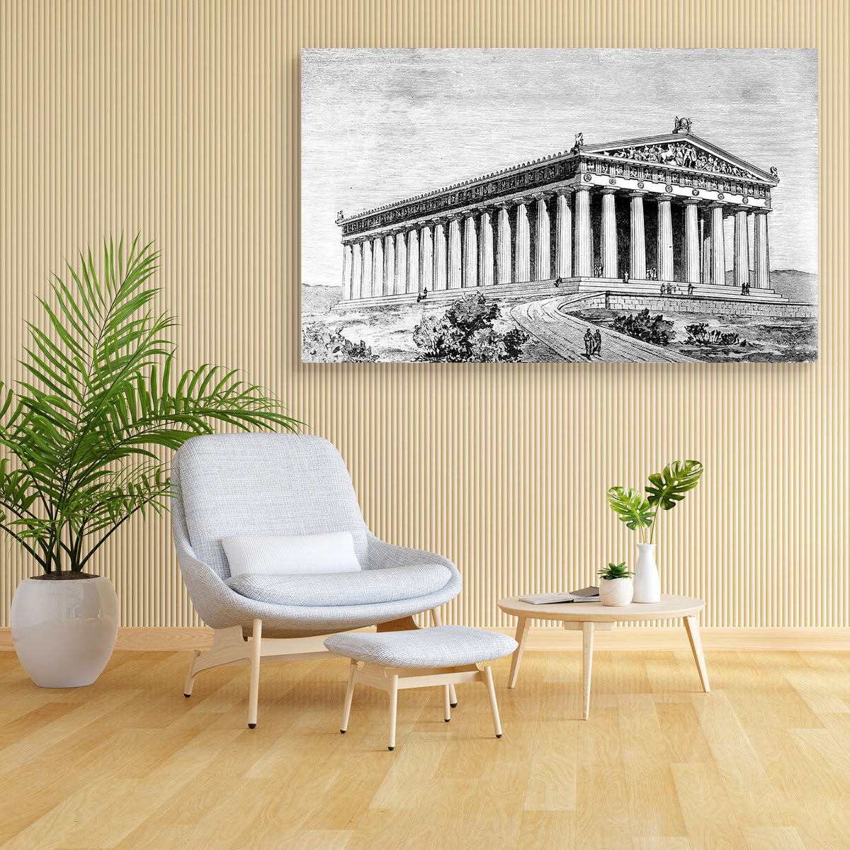 Ancient Parthenon Athens Canvas Painting Synthetic Frame – ArtzFolio.com