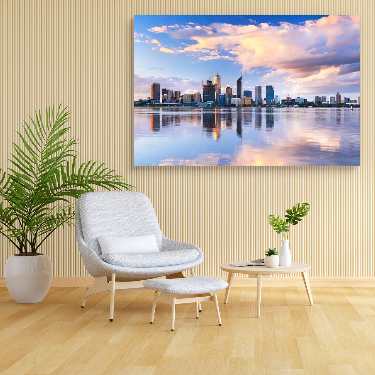 The Skyline Of Perth, Western Australia At Sunset Canvas Painting ...
