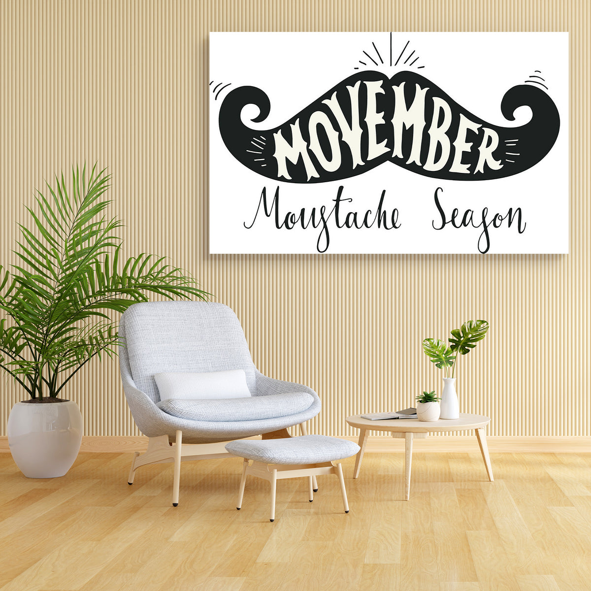 Moustache D3 Canvas Painting Synthetic Frame – ArtzFolio.com