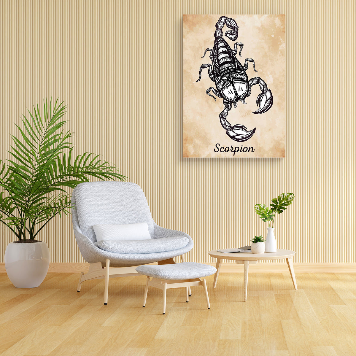 Scorpion Horoscope Canvas Painting Synthetic Frame – ArtzFolio.com