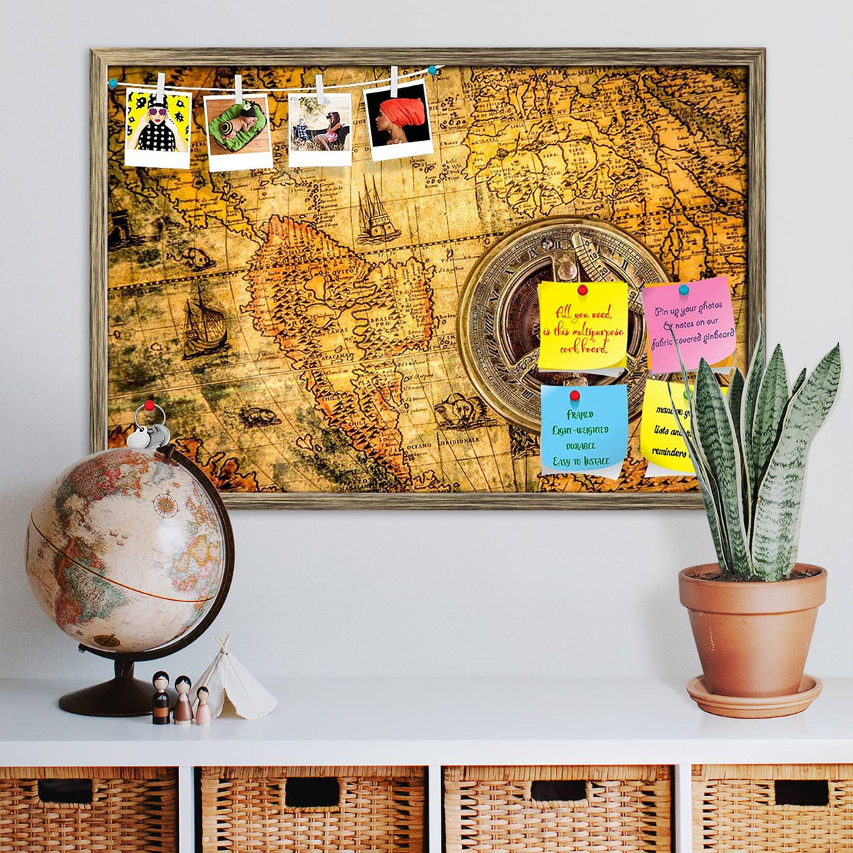 Ancient World Map 1565 Bulletin Board Notice Pin Board Soft Board ...