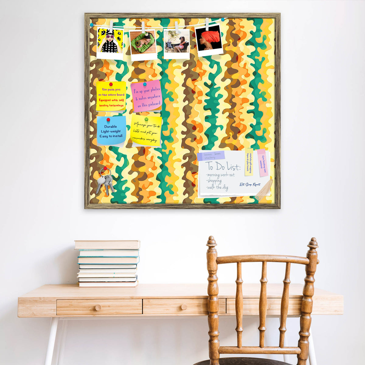 Curved Lines Bulletin Board Notice Pin Board Soft Board | Framed ...