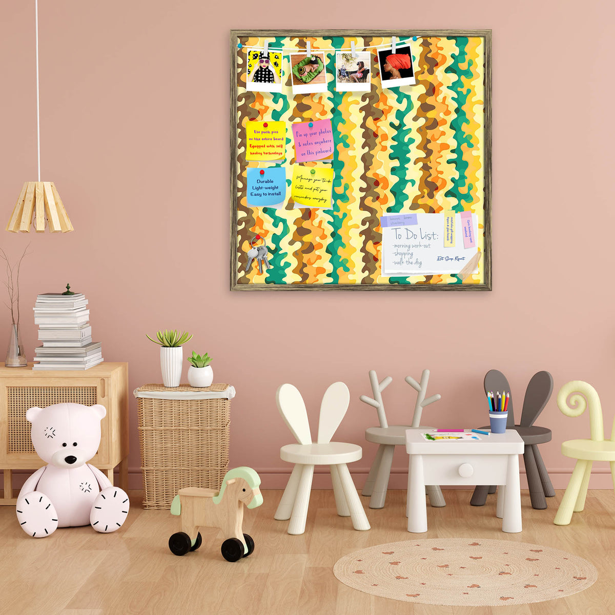 Curved Lines Bulletin Board Notice Pin Board Soft Board | Framed ...