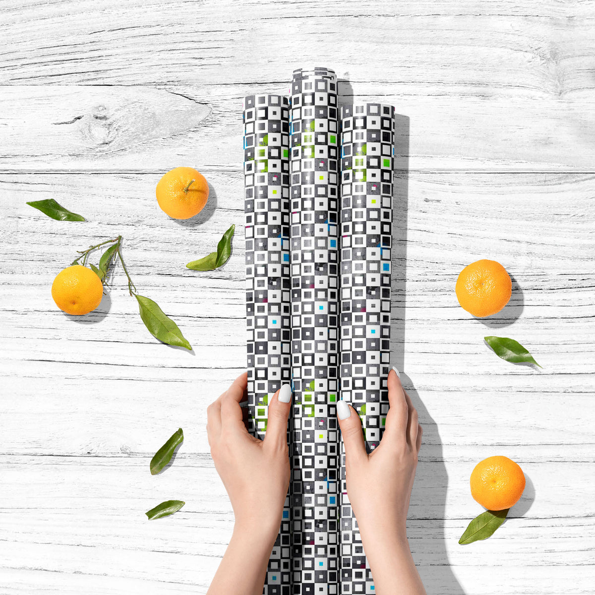 Grunge Squares D1 Art & Craft Gift Wrapping Paper – ArtzFolio.com