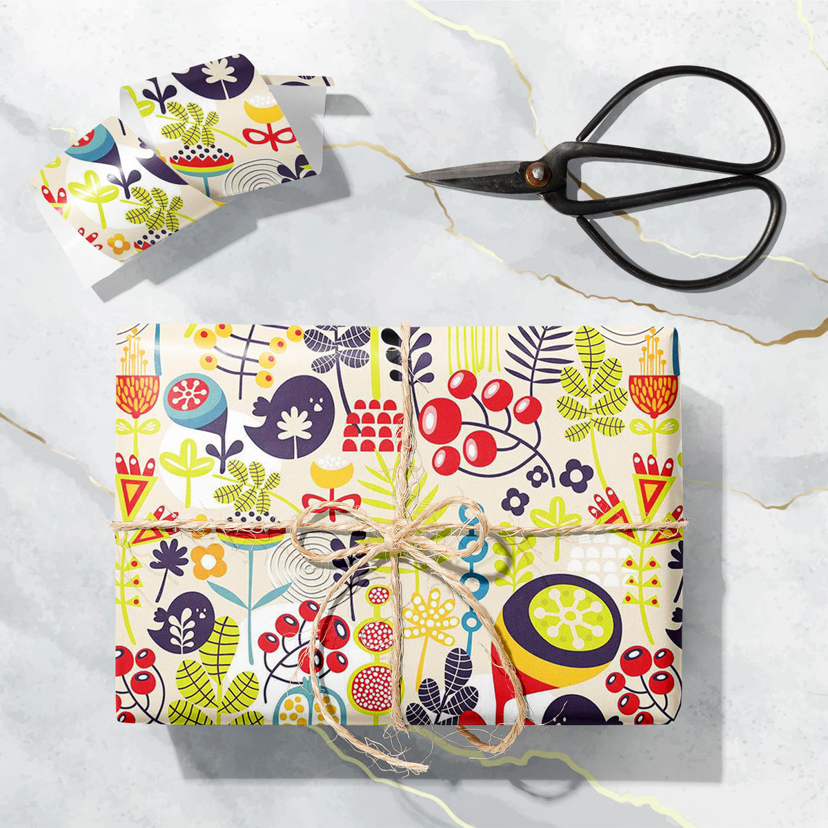 Birds & Flowers D5 Art & Craft Gift Wrapping Paper – ArtzFolio.com