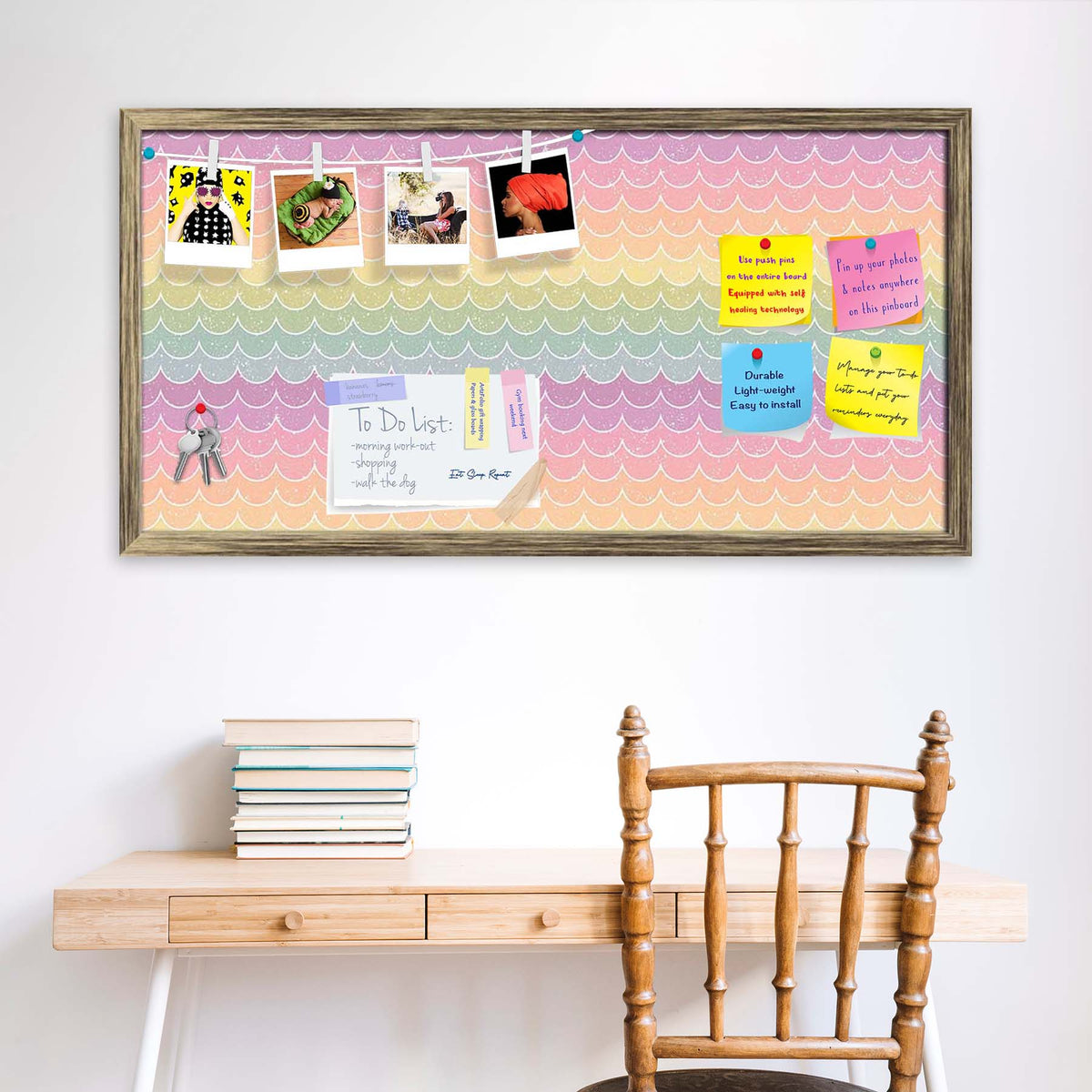 Wavey Bulletin Board Notice Pin Board Soft Board | Framed – ArtzFolio.com
