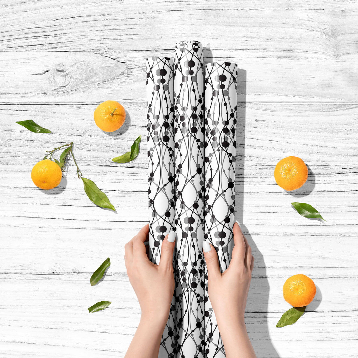 Black And White Geometry Art & Craft Gift Wrapping Paper – ArtzFolio.com