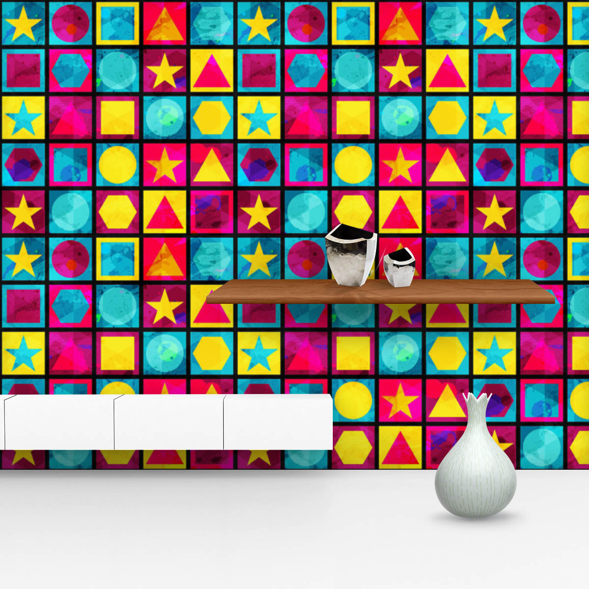 Grunge Game Pattern Wallpaper Roll – ArtzFolio.com