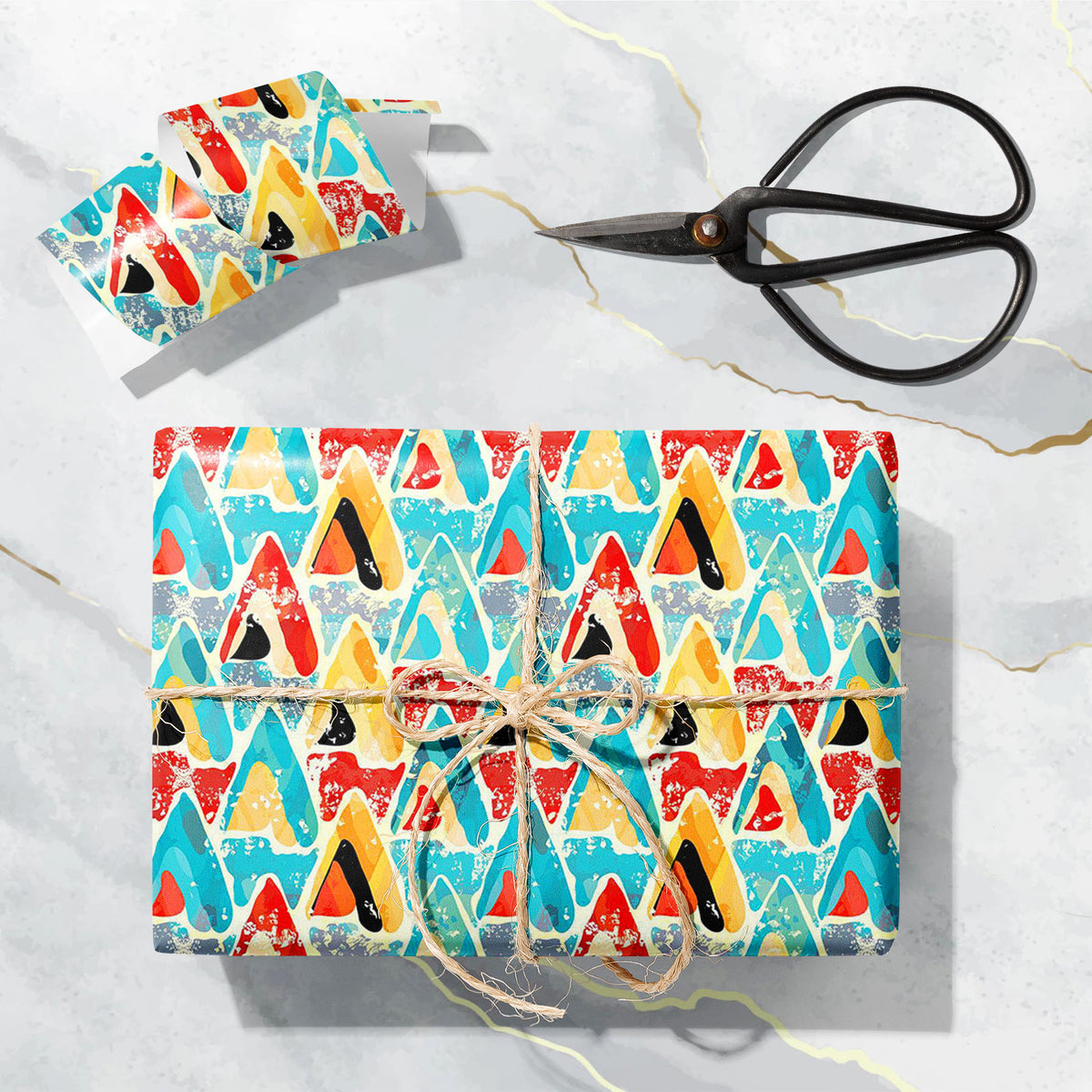 Geometric Grunge Pattern Art & Craft Gift Wrapping Paper – ArtzFolio.com