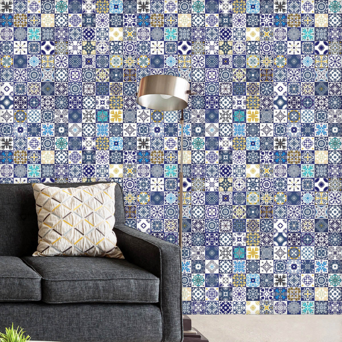 Floral Moroccan Mediterranean Pattern Wallpaper Roll – ArtzFolio.com