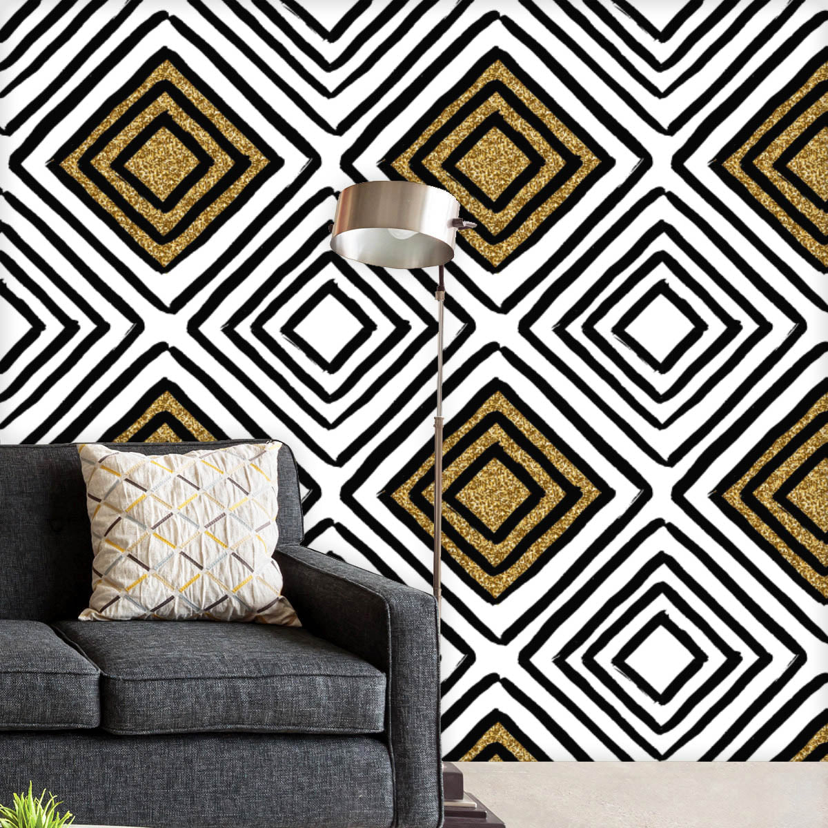 Square Pattern D2 Wallpaper Roll – ArtzFolio.com