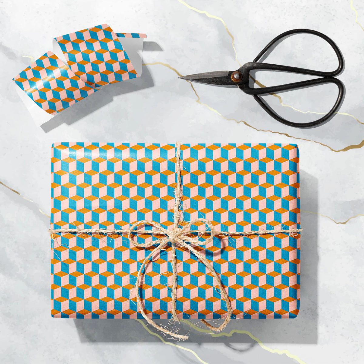 Colorful 3D Cubes Art & Craft Gift Wrapping Paper – ArtzFolio.com
