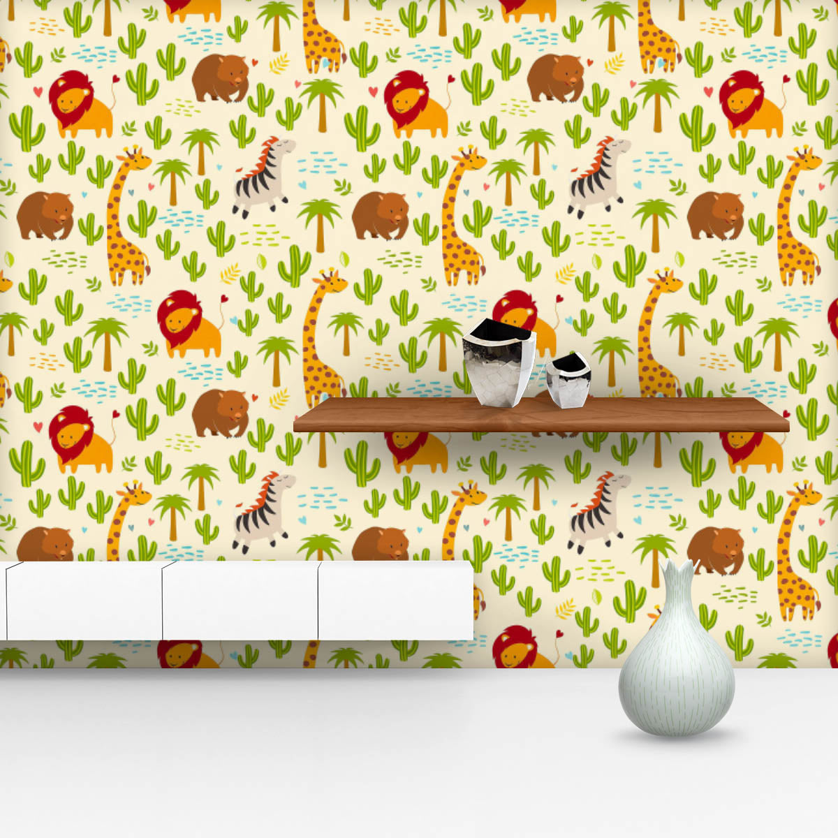Kids Multi Animals Wallpaper Roll – ArtzFolio.com