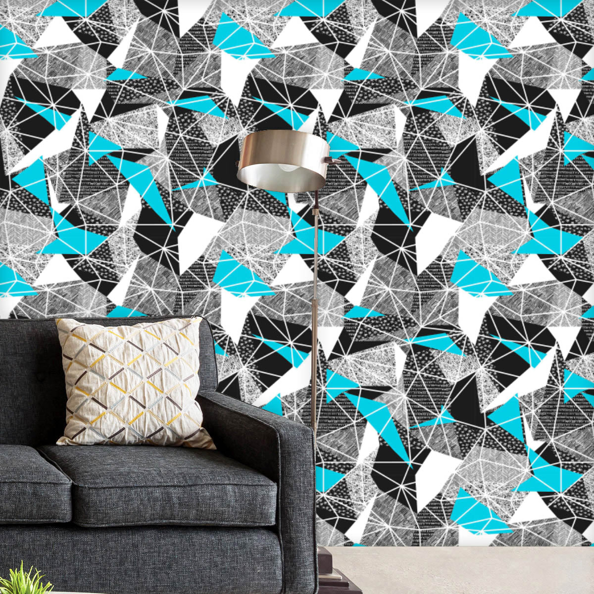 Triangles Pattern D3 Wallpaper Roll – ArtzFolio.com