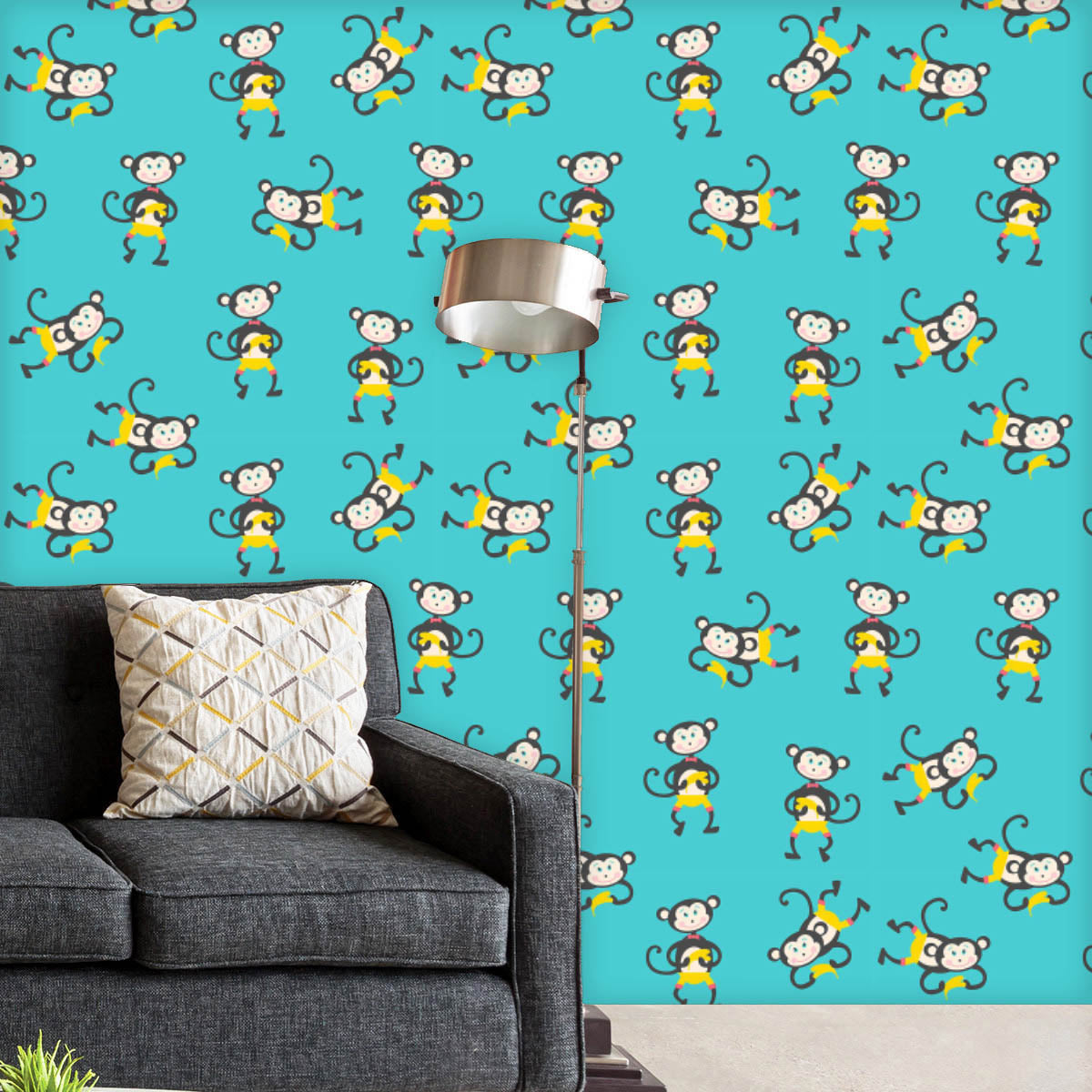 Kids Monkey Wallpaper Roll – ArtzFolio.com