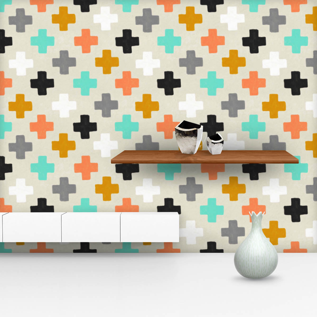 Hand Drawn Geometric Pattern D3 Wallpaper Roll – ArtzFolio.com