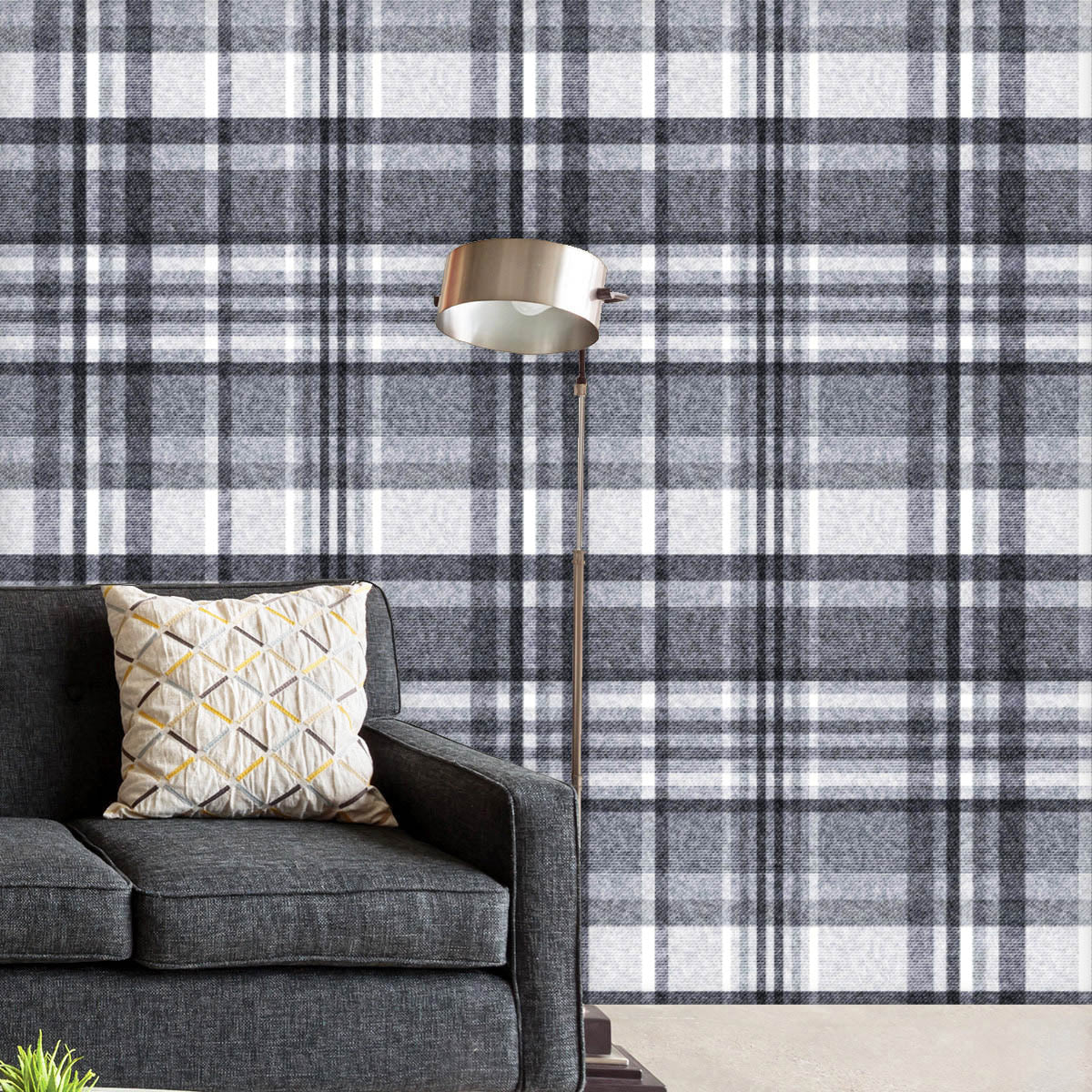 Tartan Checkered Pattern Wallpaper Roll – ArtzFolio.com